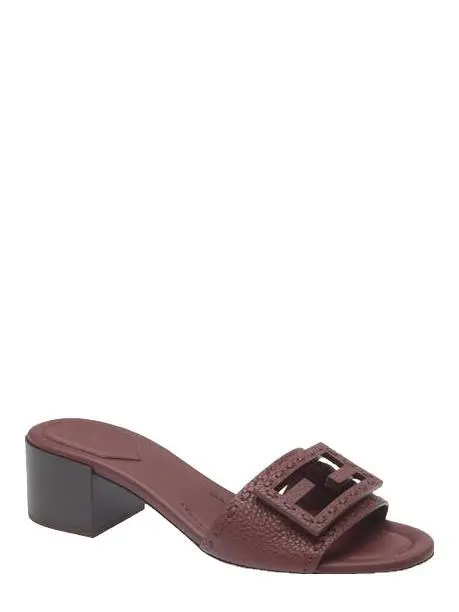 Fendi Baguette Slide Sandal - Burgundy