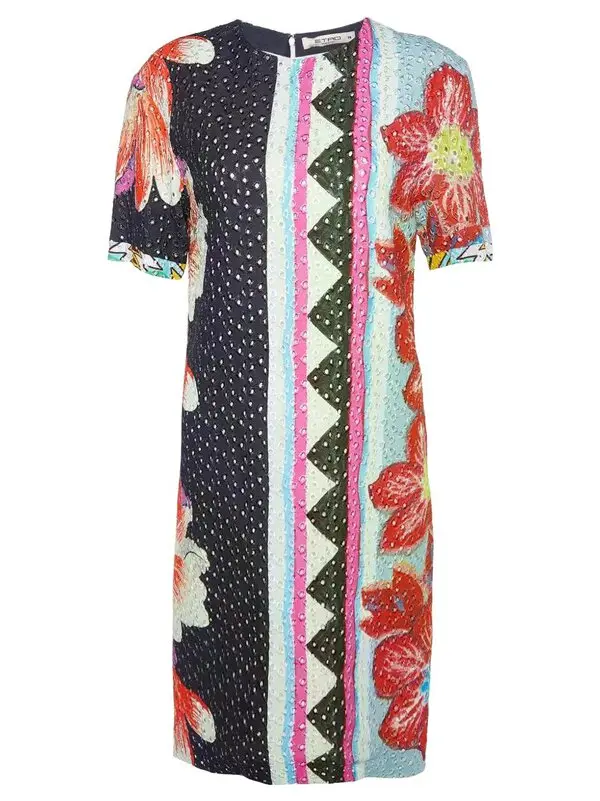 Etro Floral-print Dress - Blue
