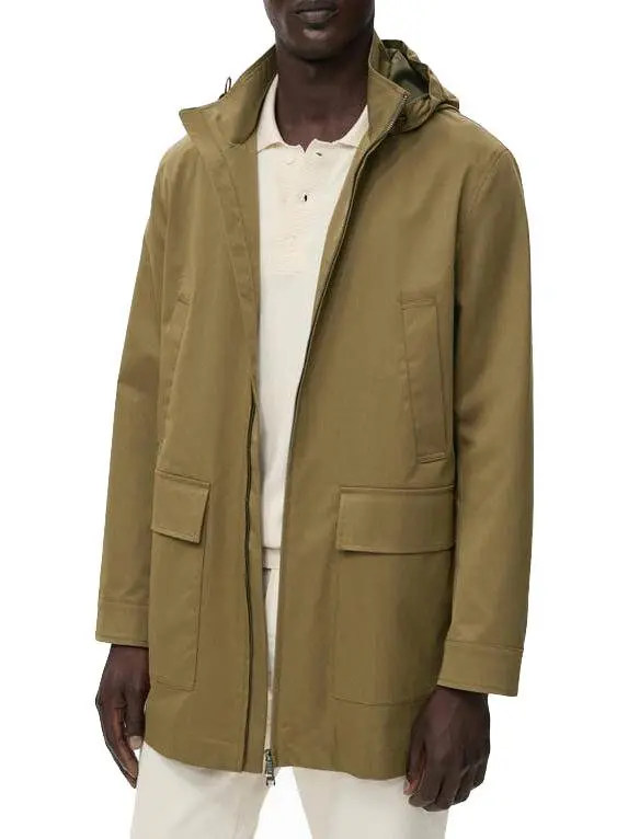 Mango Water Repellent Hooded Parka - Khaki