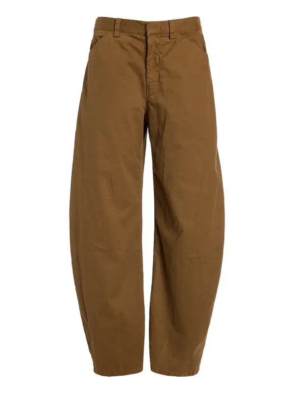 NILI LOTAN Tribeca Barrel-leg Pants - Brown