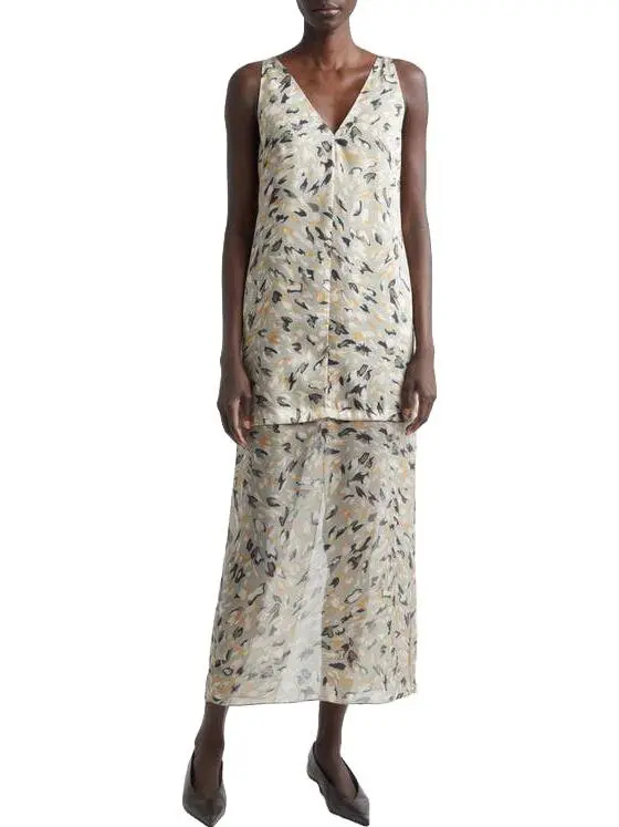 Altuzarra Katrin Abstract Animal Print Maxi Dress - Desert Sage Animal