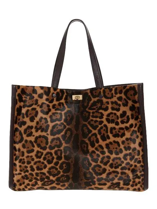 ANYA HINDMARCH Mortimer Print Calf Hair Tote - Leopard