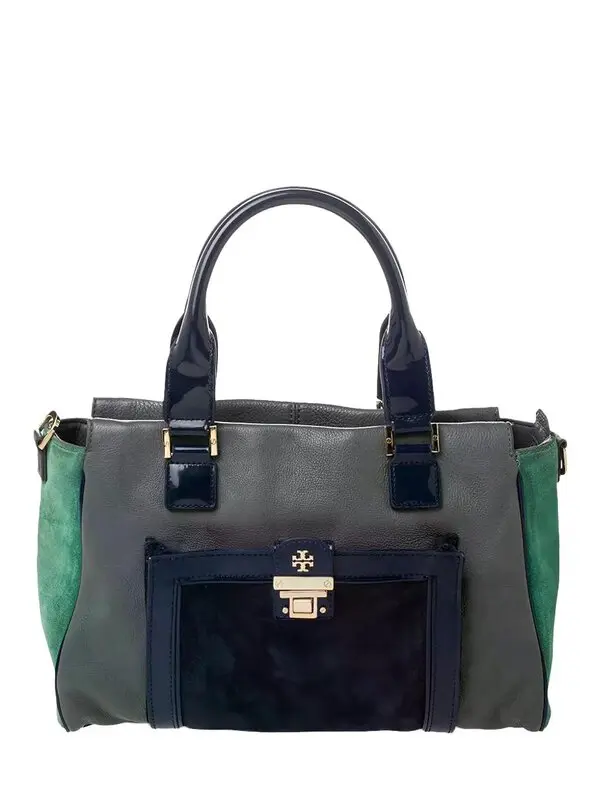 Tory Burch Leather Tote Bag - Grey