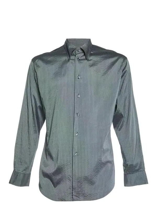 Emporio Armani Pinstripe Long-sleeve Shirt - Grey