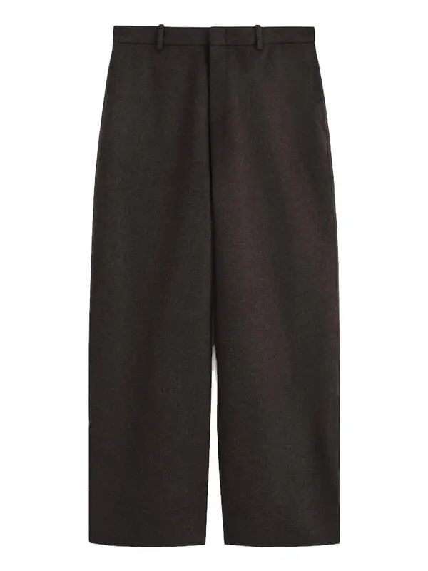 Cos Double-faced Wool Relaxed-fit Wide-leg Pants - Brown