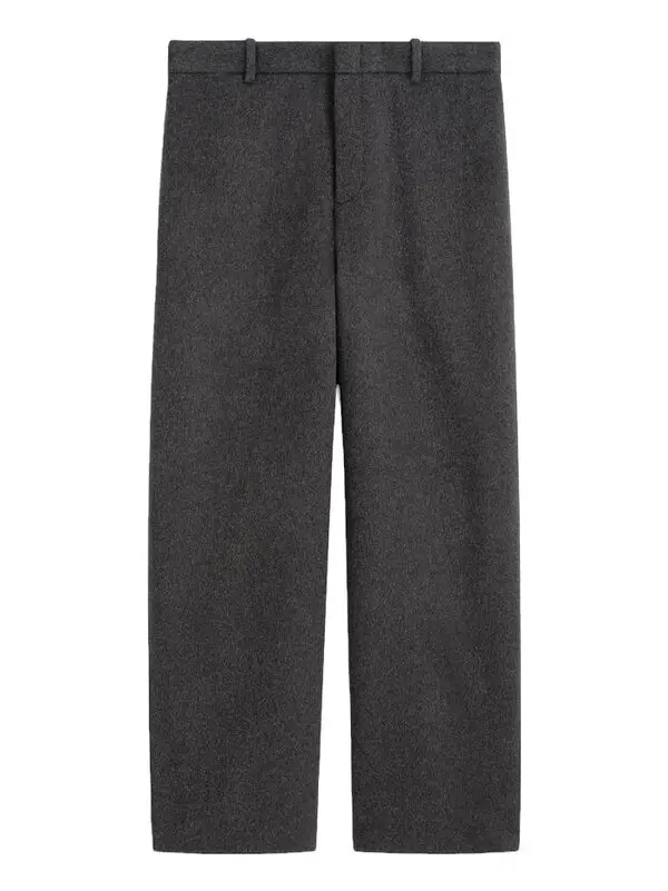 Cos Double-faced Wool Relaxed-fit Wide-leg Pants - Gray