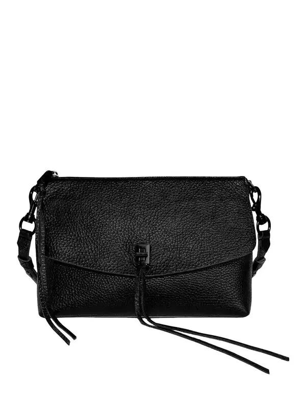Rebecca Minkoff Darren Top Zip Leather Shoulder Bag - Black