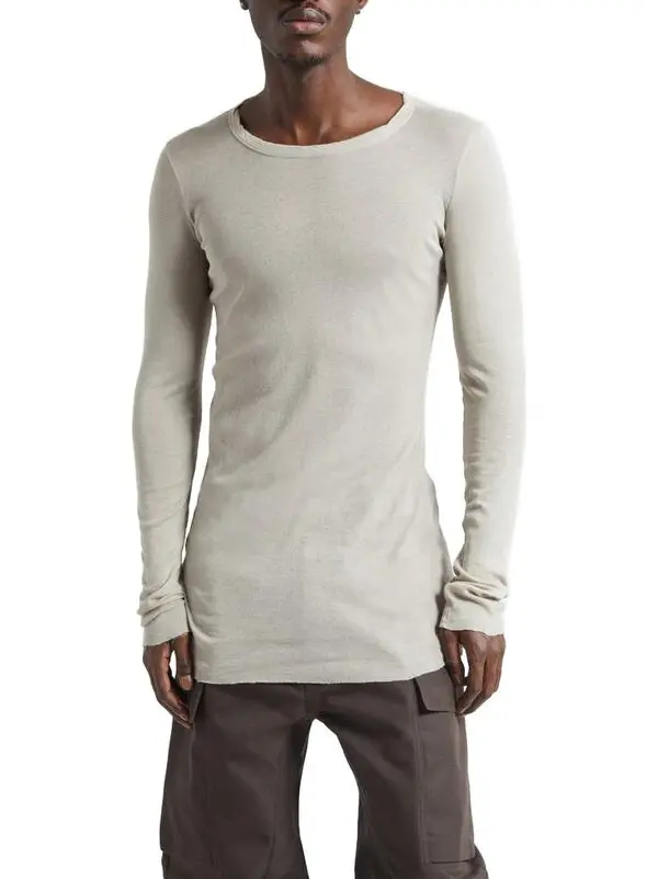 Rick Owens Long Sleeve Rib T-shirt - Pearl