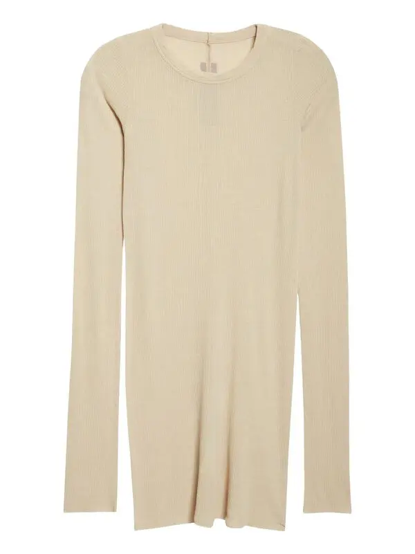 Rick Owens Long Sleeve Rib T-shirt - Sand