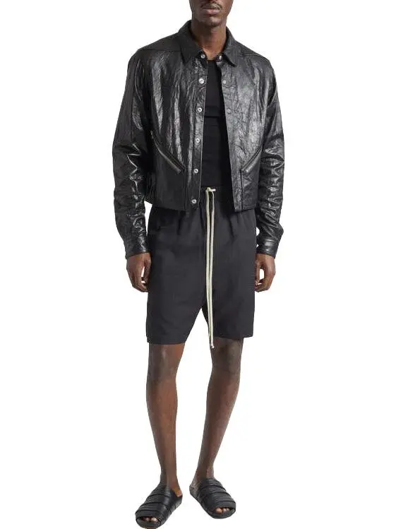 Rick Owens Brad Cotton Blend Jacket - Black