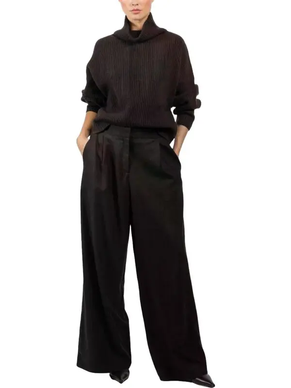 Dusan Roll-neck Long Sleeve Sweater - Brown