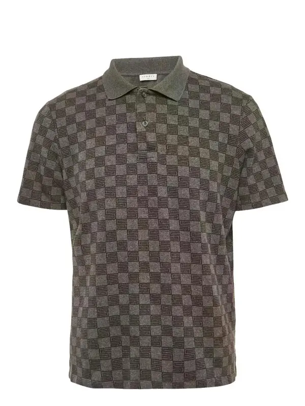 Sandro 2023 Checkered Polo Shirt - Grey