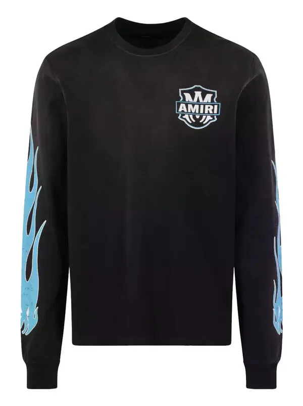 Amiri Eagle Flames Long-sleeves Graphic T-shirt - Black
