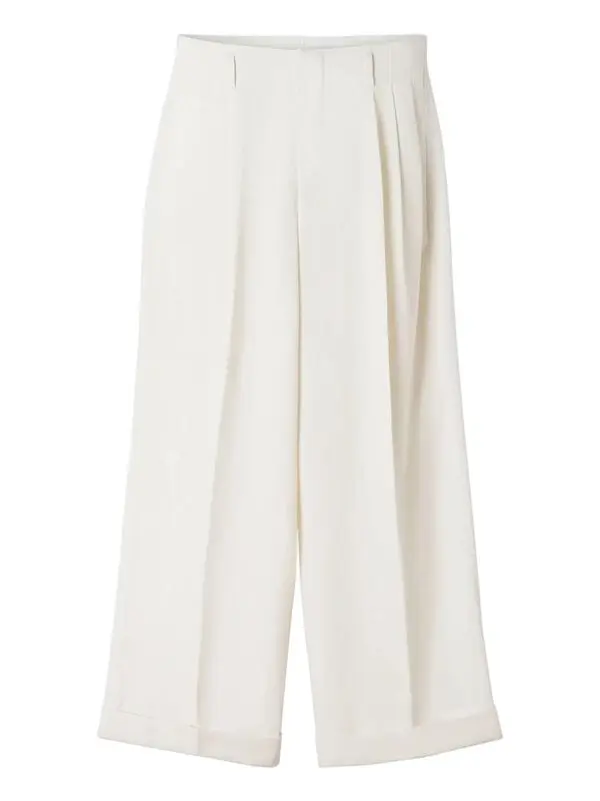 LANVIN Wide-leg Wool Trousers - Cream