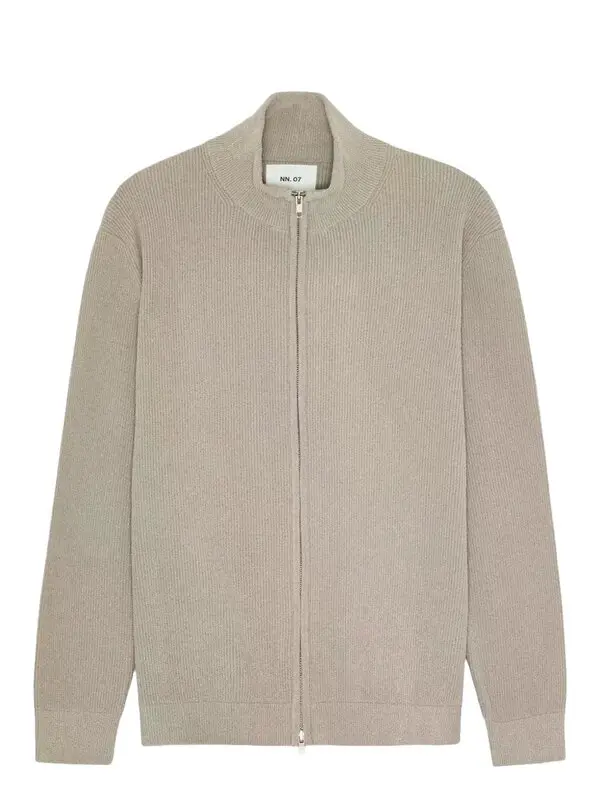 Nn07 Ribbed Zip-up Cardigan - Neutrals
