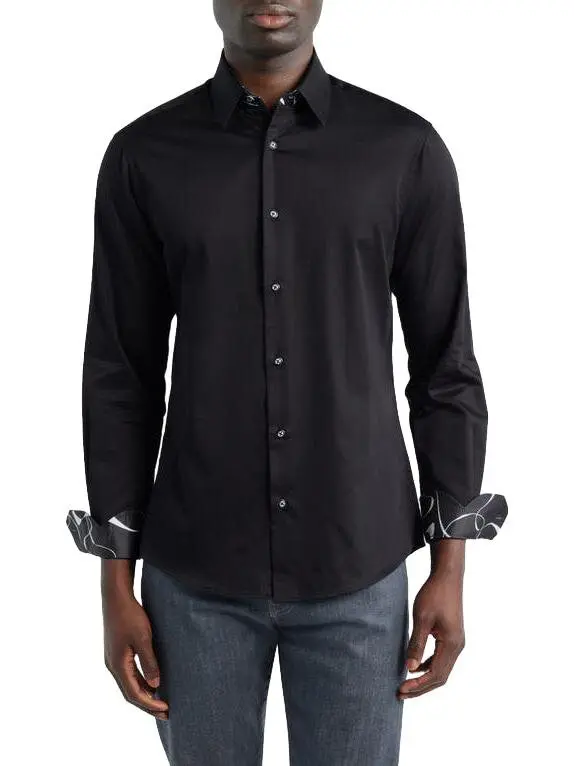 SIRAGUSA Sinai Collection Luxe Cotton Dress Shirt - Black
