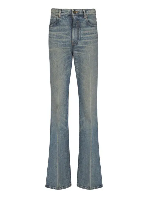 Balmain Slim Straight-leg Jeans In Vintage Denim - Blue
