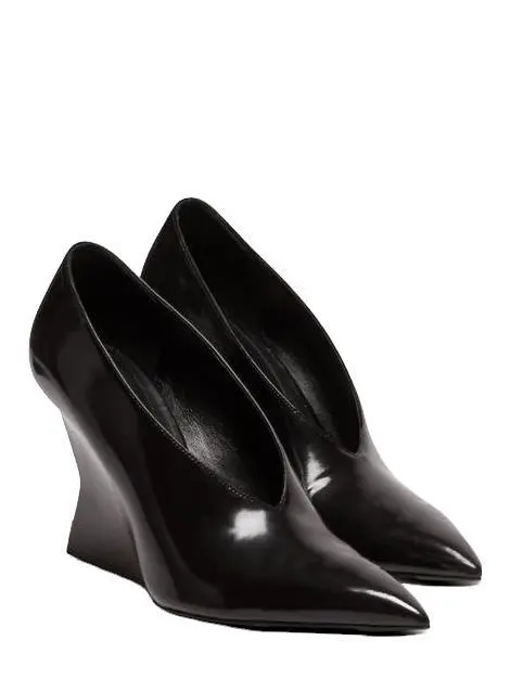 Balmain Lambskin Wedge Pumps - Black