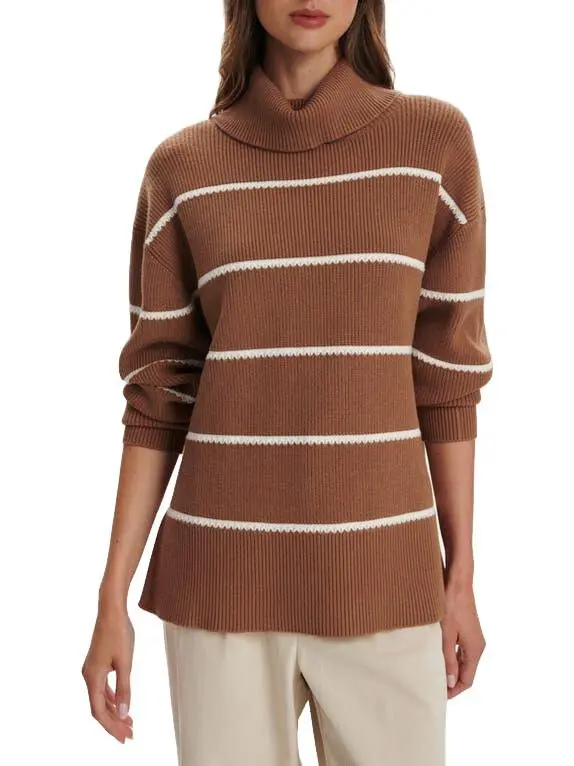 Varley Hamish Split Turtleneck Sweater - Golden Bronze