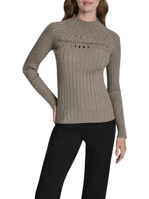 Dkny Cord Detail Ribbed Sweater - City Taupe