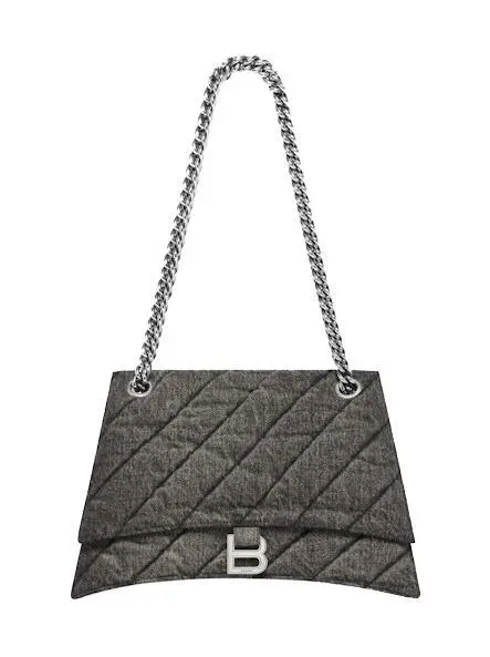 Balenciaga Crush Medium Chain Bag - Black
