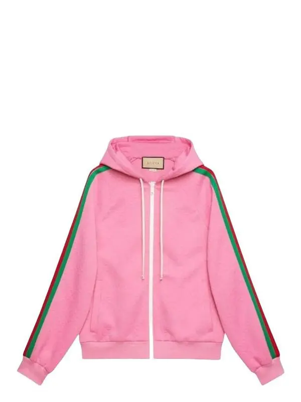 Gucci Gg Jersey Jacquard Zip Jacket - Pink