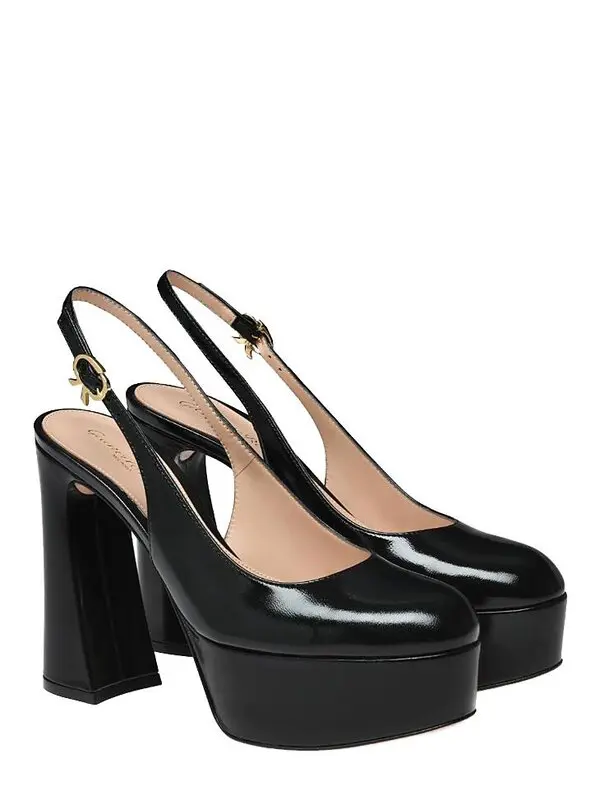 GIANVITO ROSSI Bessie Slingback Pumps - Black Leather