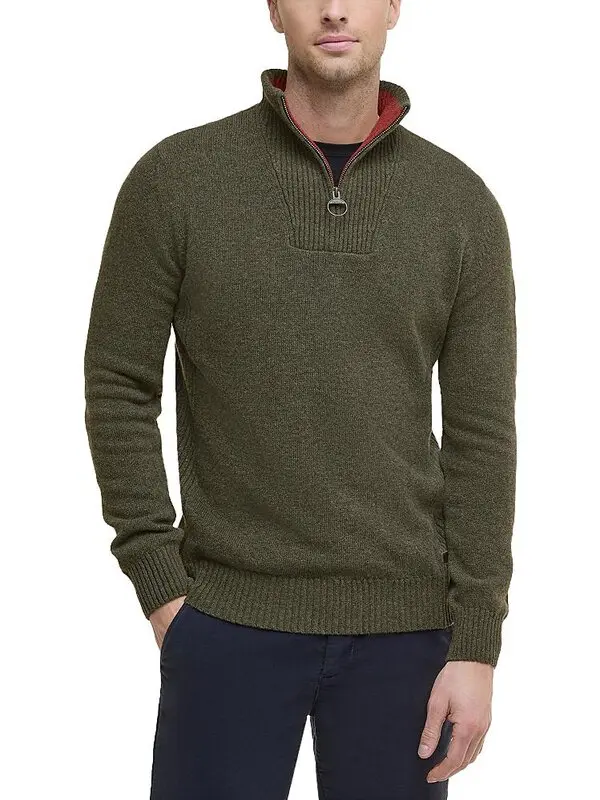 Barbour Nelson Essential Quarter Zip Sweater - Seaweed
