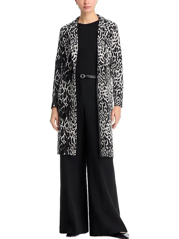 SIONI Jacquard Duster Jacket - Black/ Grey