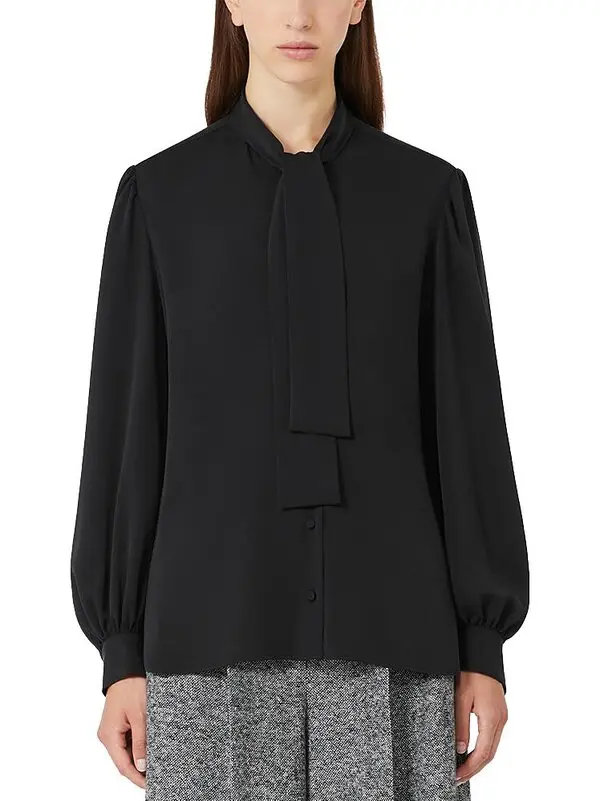 Max Mara Melania Silk Shirt - Black
