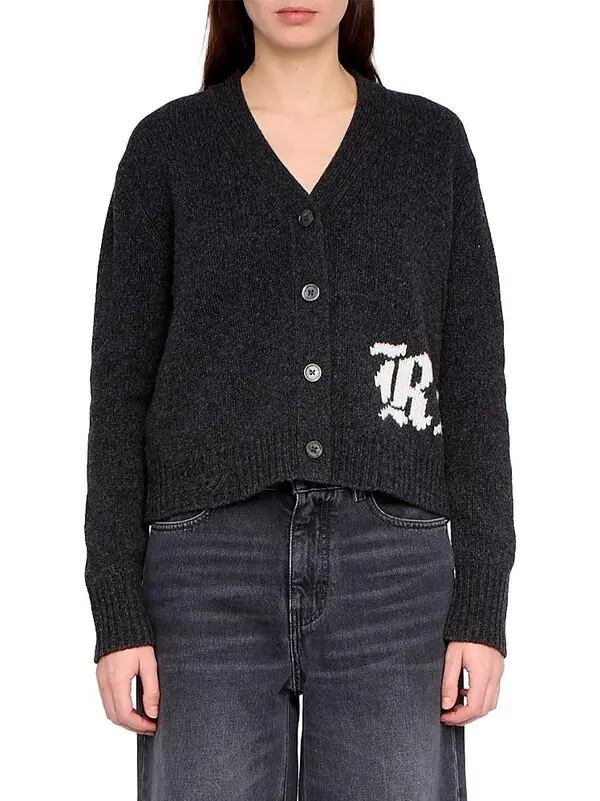 Zadig&Voltaire Masy Merino Wool Cardigan - Anthracite