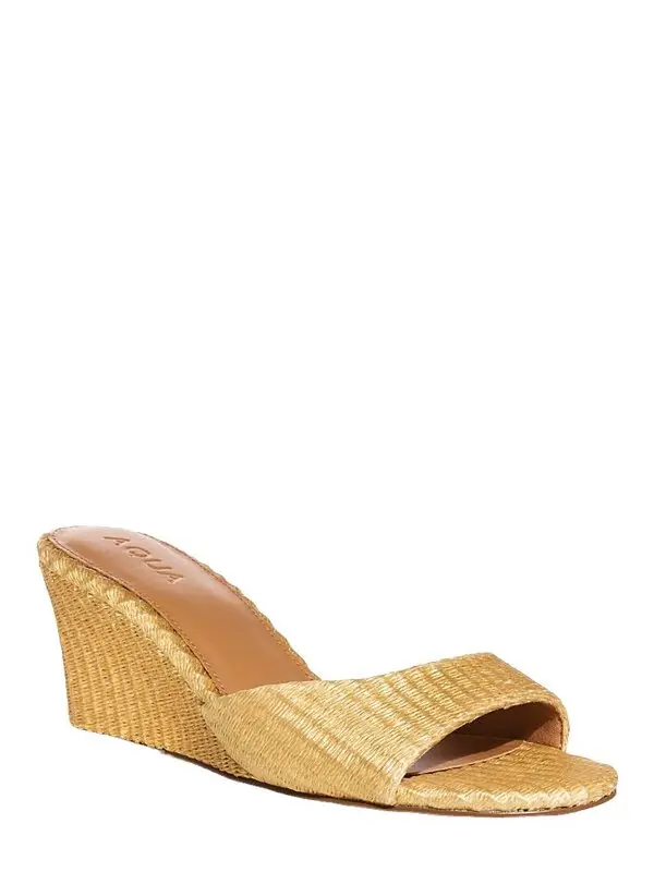 Aqua Katey Wedge Sandals - Gold