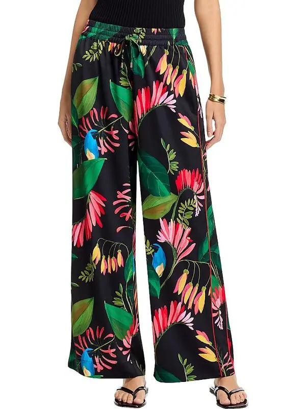 T Tahari Piping Detail Pull-on Pants - Tropical Wonder