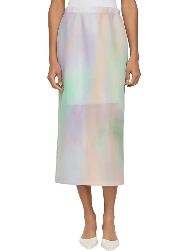 Lafayette 148 New York Straight Midi Skirt - Aurora Green