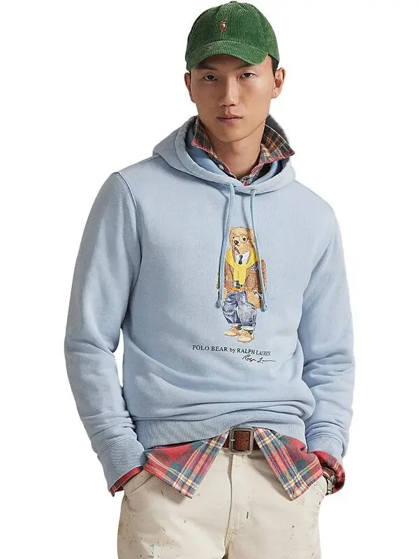 Polo Ralph Lauren Polo Bear Garment Dyed Fleece Hoodie - Blue