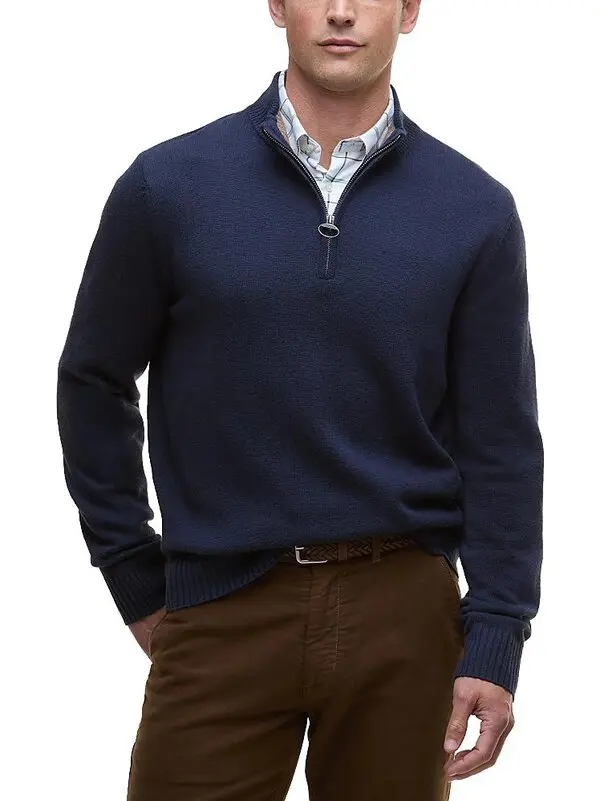 Barbour Kelson Half Zip Knitted Jumper - Navy