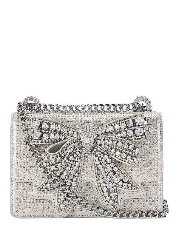 Kurt Geiger Shoreditch Small Bow Convertible Crossbody - Silver
