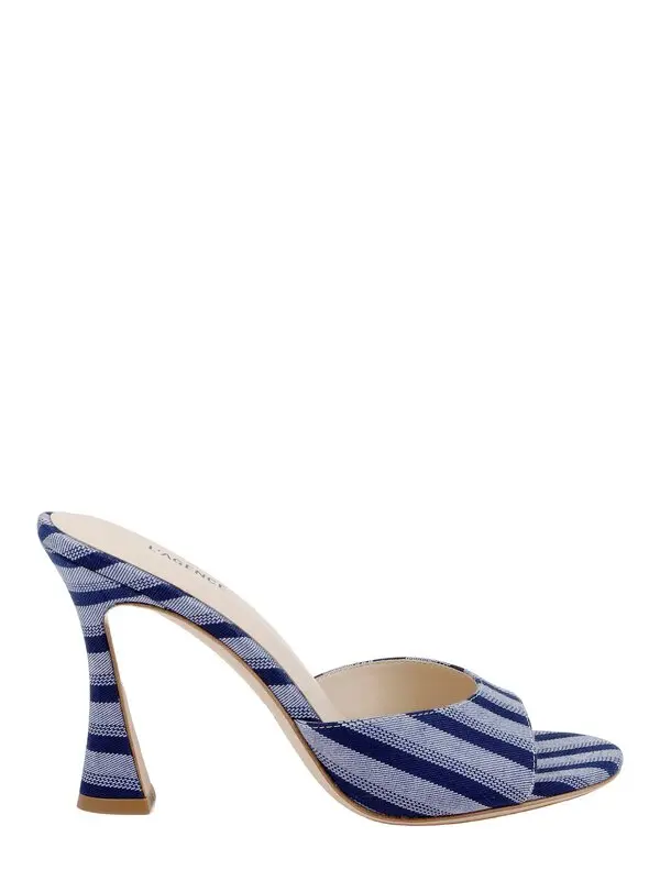 L'Agence Avery Open-toe Mule - Light Blue Stripe