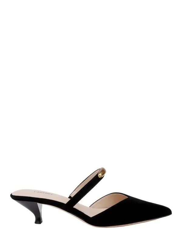 L'Agence Catania Kitten-heel Pump - Black Suede