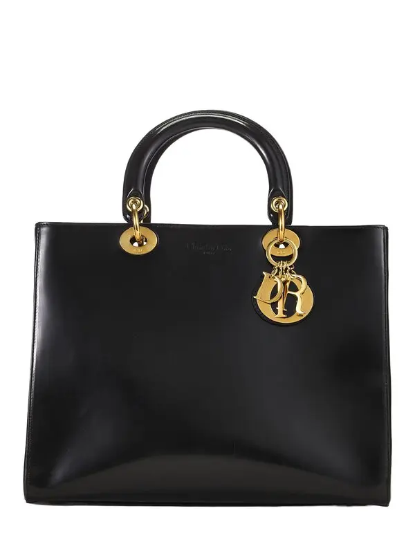Dior Lady Patent Leather Handbag - Black