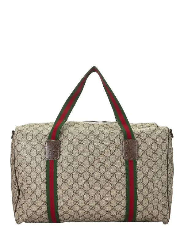 Gucci Original Gg Canvas Web Duffle Bag - Brown