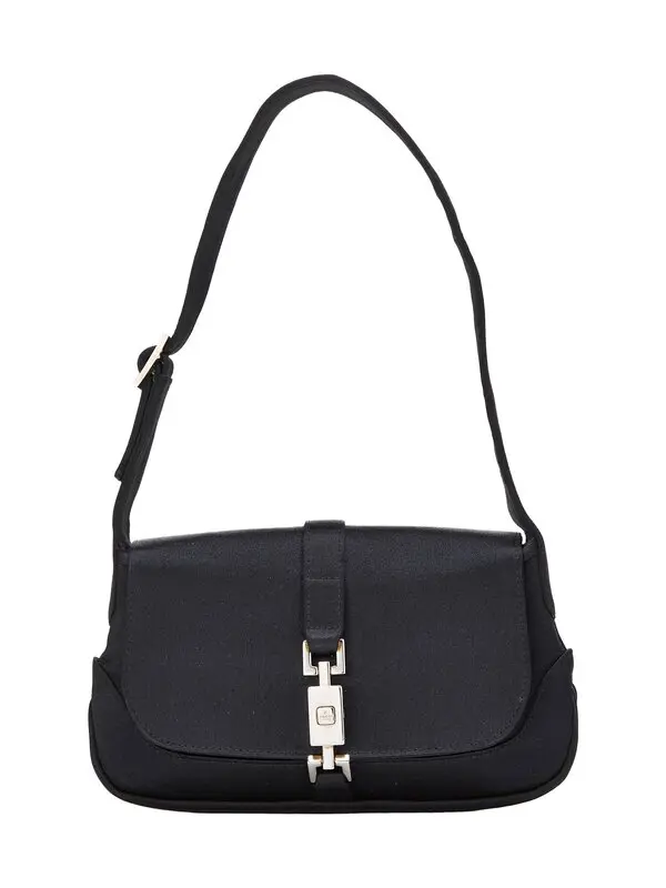 Gucci Satin Jackie Shoulder Bag - Black