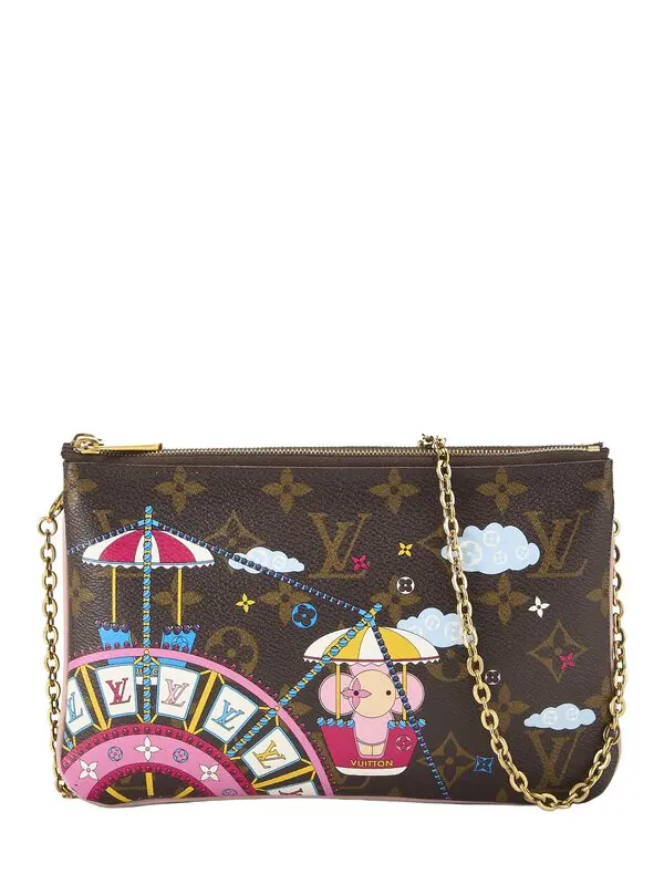 LOUIS VUITTON Monogram Vivienne Double Zip Pochette - Pink