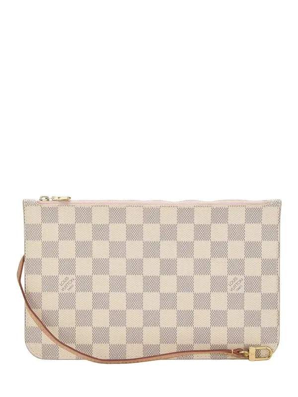 LOUIS VUITTON Damier Azur Neverfull Nm Pouch - White