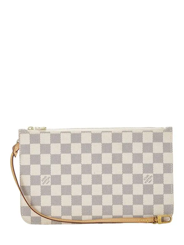 LOUIS VUITTON Damier Azur Neverfull Pouch Nm - White