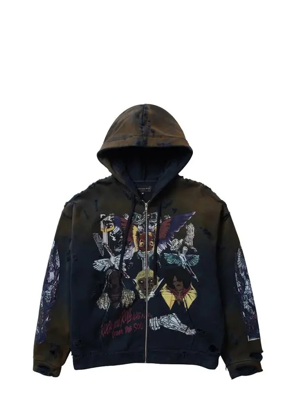 WHO DECIDES WAR BY EV BRAVADO Star Zip-up Hoodie - Multi