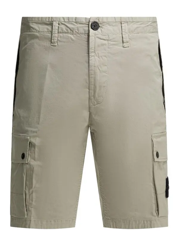 Stone Island Cargo Shorts With Logo - Grey