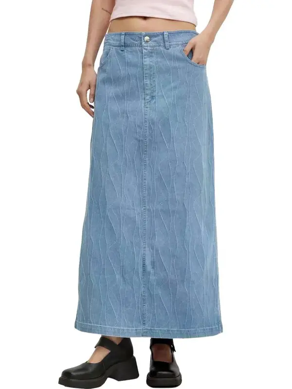 RÉSUMÉ Wave-pattern Maxi Skirt - Blue