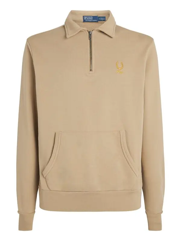 Polo Ralph Lauren Cotton Quarter-zip Sweater - Beige
