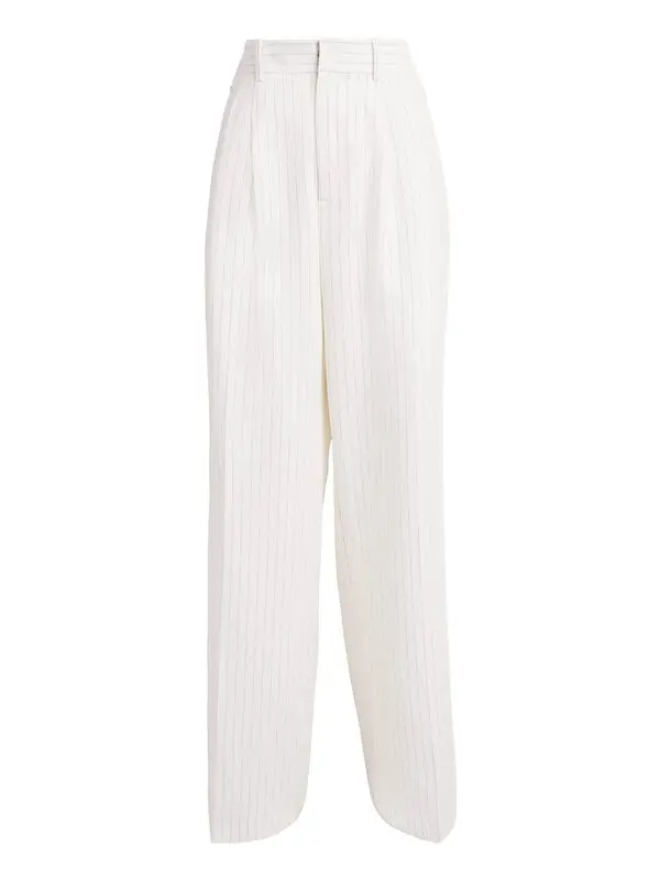 Good American Stripe Essential Suiting Trousers - Beige
